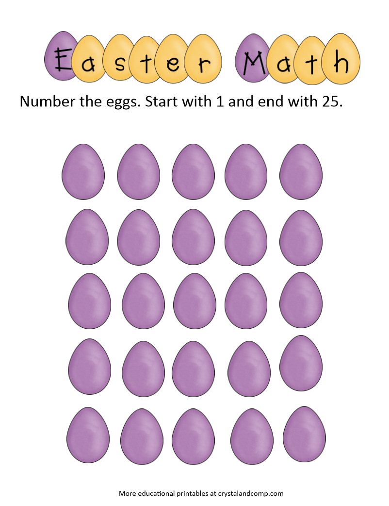 Easter Activity Ideas; Math Printable