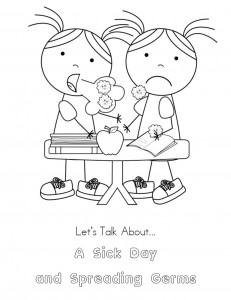 No More Spreading Germs Coloring Pages for Kids