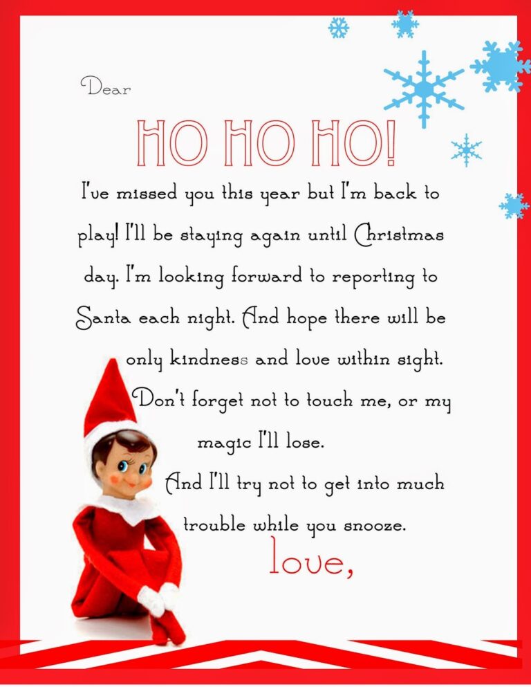 20 Printable Elf on the Shelf Notes