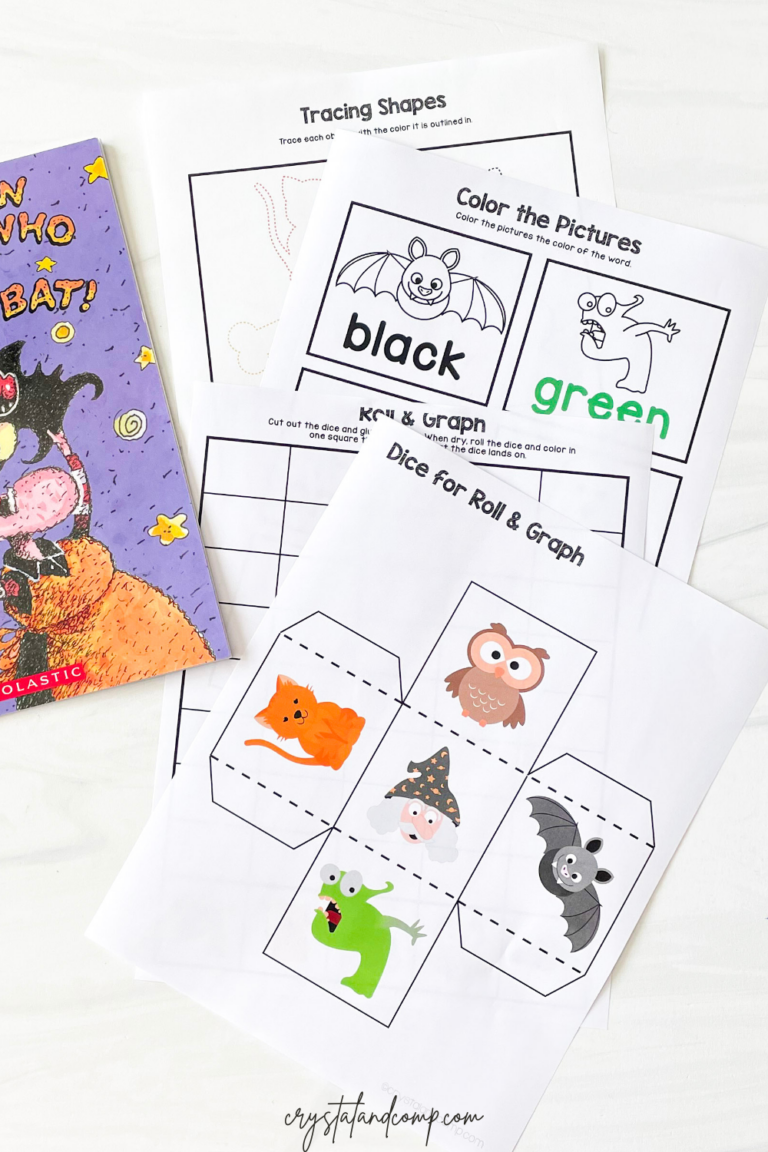 There Was an Old Lady Who Swallowed a Bat Printables for Preschoolers