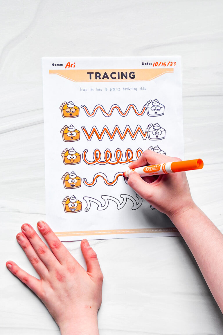 Pumpkin Pie Line Tracing Printables - CrystalandComp.com