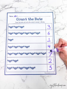 Bat Preschool Math Printables - CrystalandComp.com