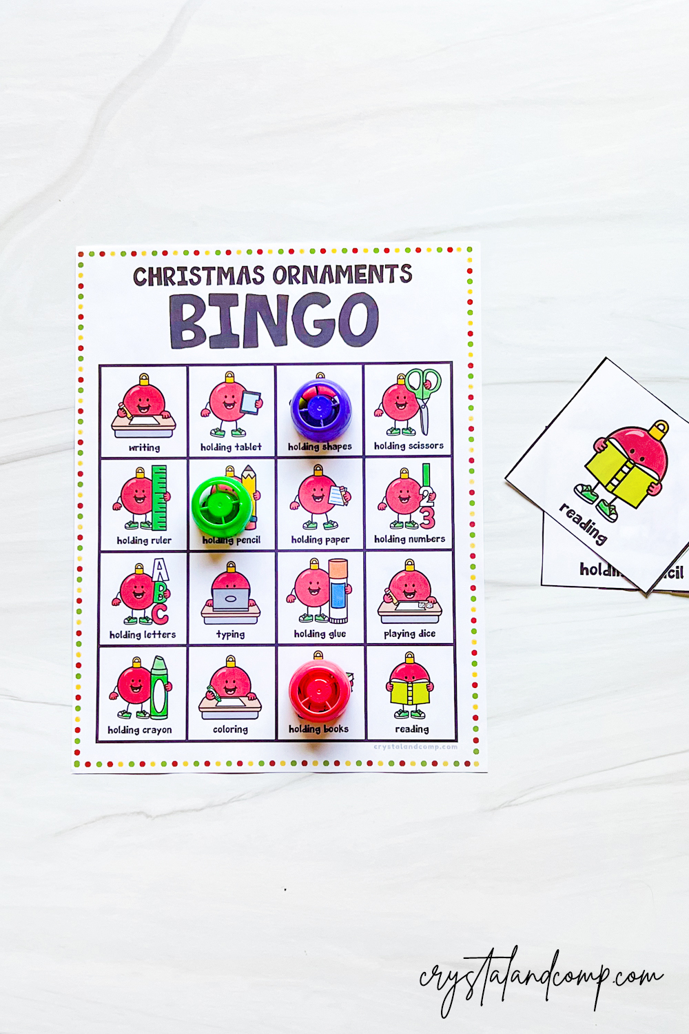 Christmas Ornaments Bingo Printables - CrystalandComp.com