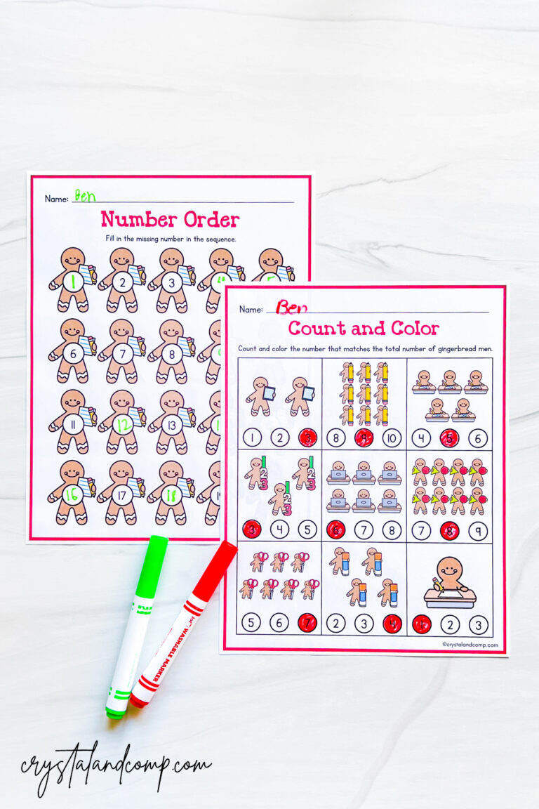 Gingerbread Man Math Printables - CrystalandComp.com