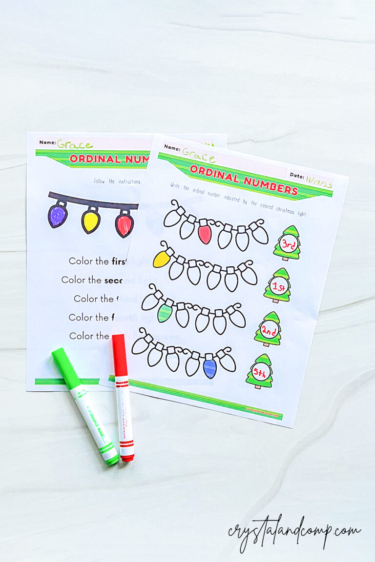 Christmas Ordinal Numbers Printables - CrystalandComp.com