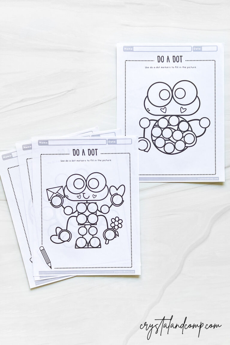 Valentine Robot Do a Dot Printables - CrystalandComp.com