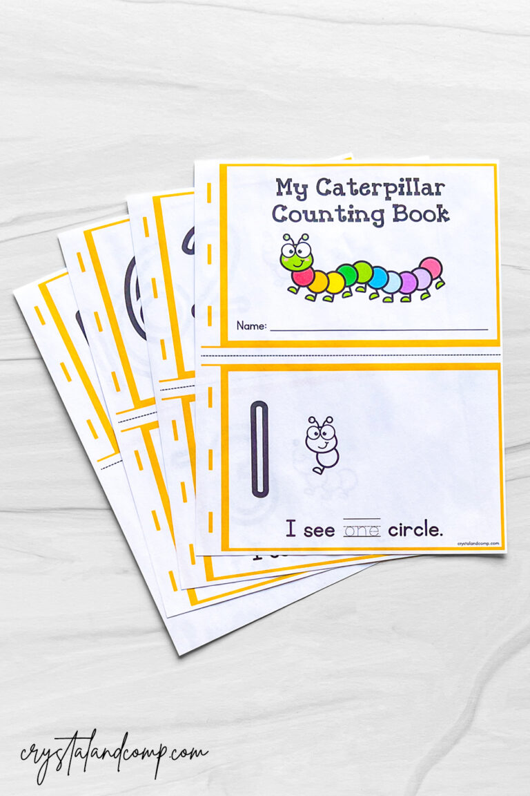 Caterpillar Counting Printable Book - CrystalandComp.com