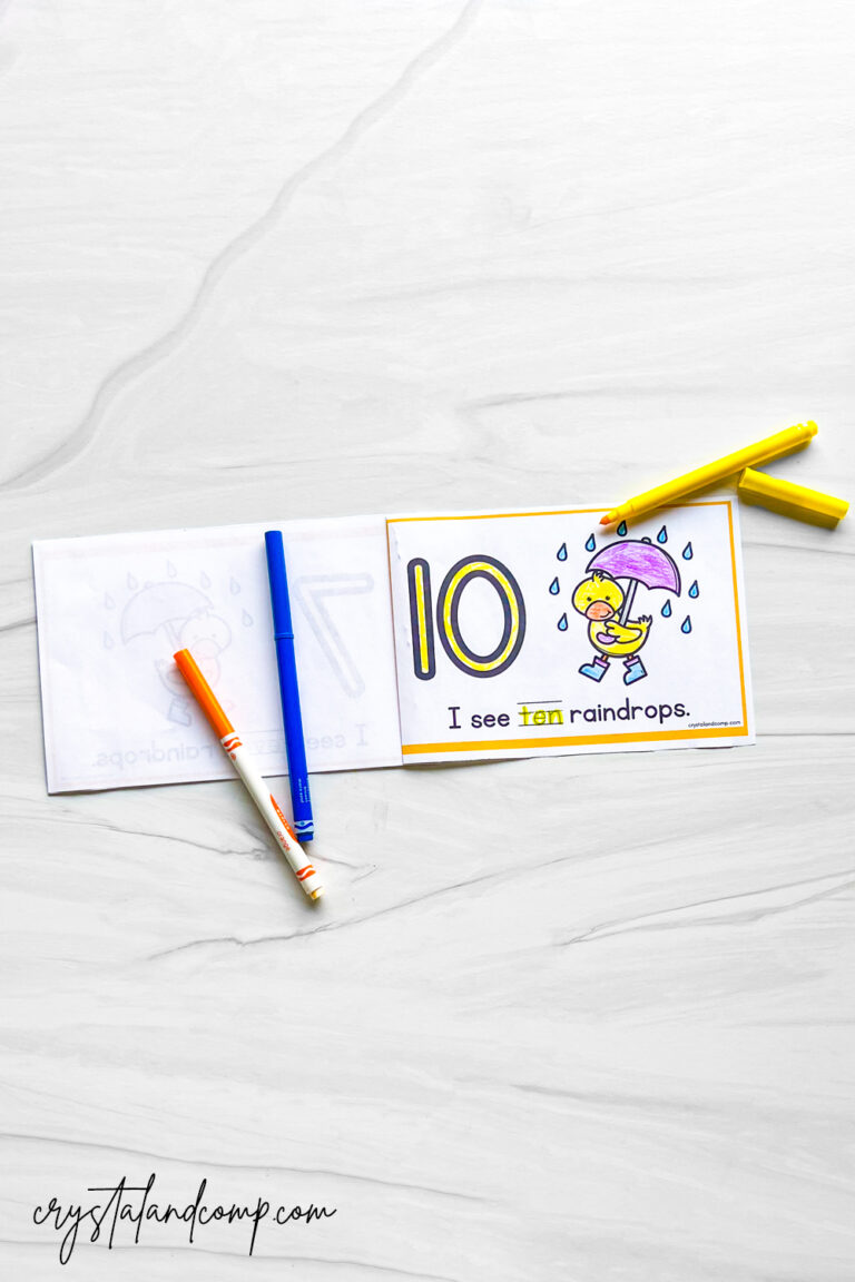 Raindrop Printable Counting Book - CrystalandComp.com