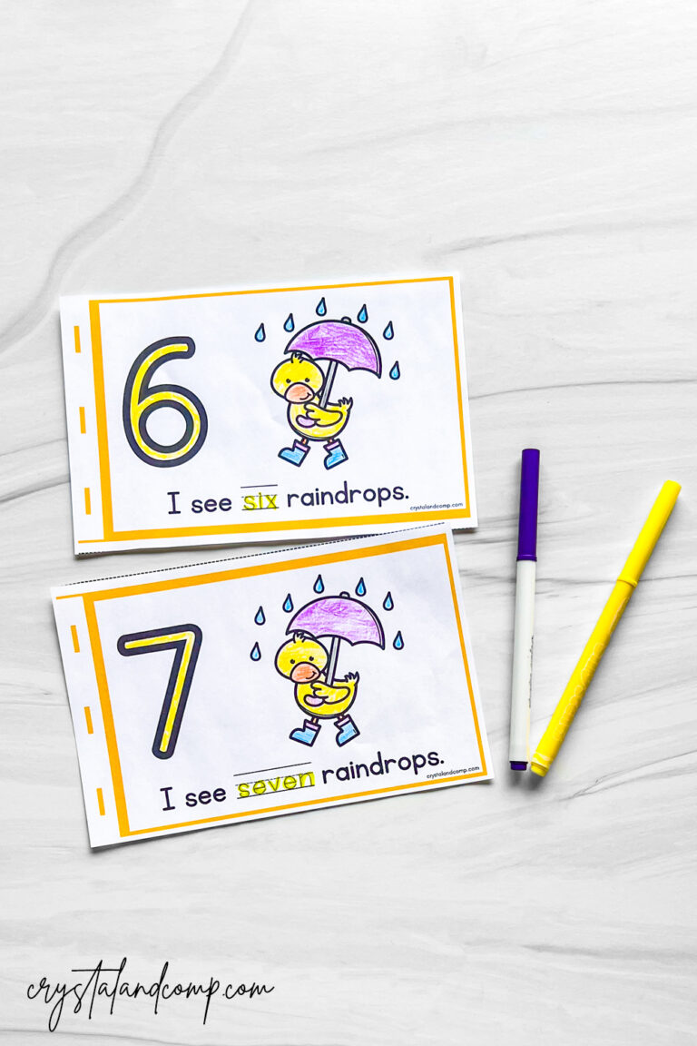 Raindrop Printable Counting Book - CrystalandComp.com