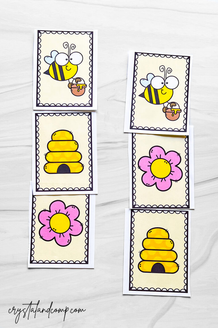 Bee Matching Printables - CrystalandComp.com