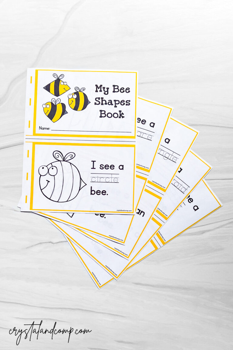 Bee Shapes Printable Book - CrystalandComp.com