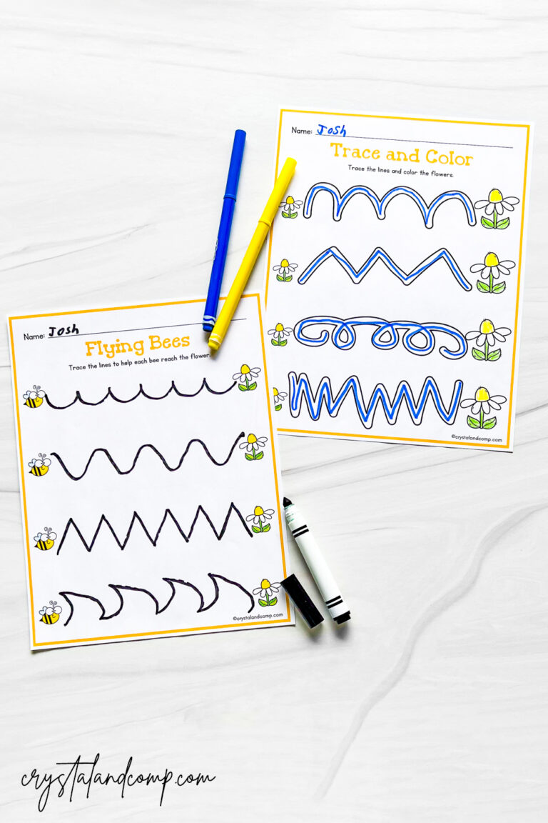 Bee Line Tracing Printables - CrystalandComp.com