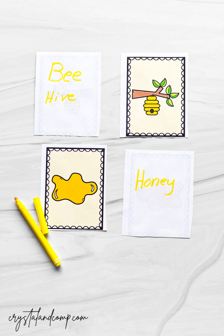 Bee Matching Printables - CrystalandComp.com