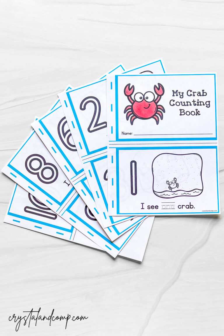 Crab Counting Printable Book - CrystalandComp.com