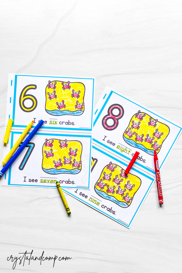 Crab Counting Printable Book - CrystalandComp.com