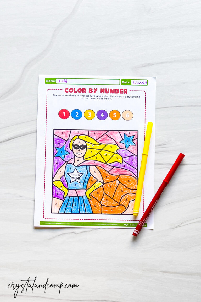 Mothers Day Color By Number Printables - CrystalandComp.com
