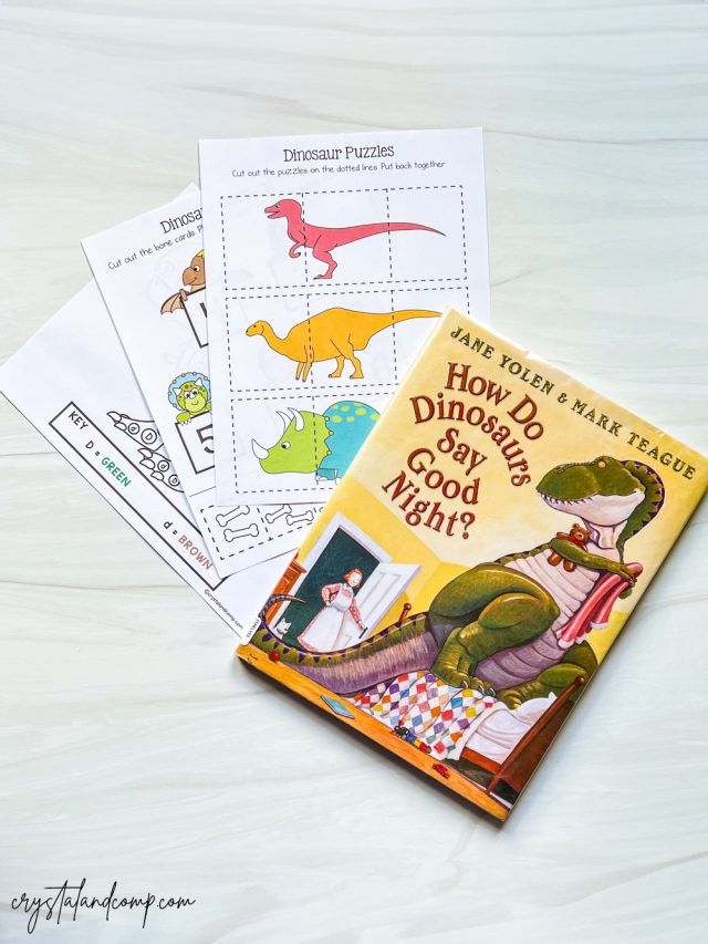 How Do Dinosaurs Say Goodnight Companion Printables - CrystalandComp.com