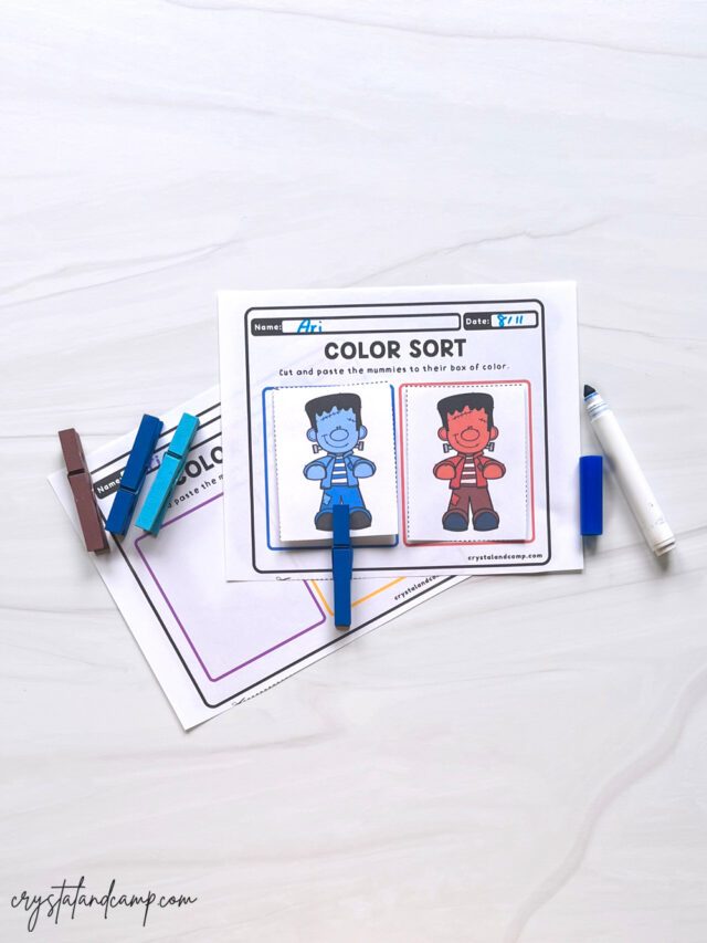 Frankenstein Color Sorting Printables - CrystalandComp.com