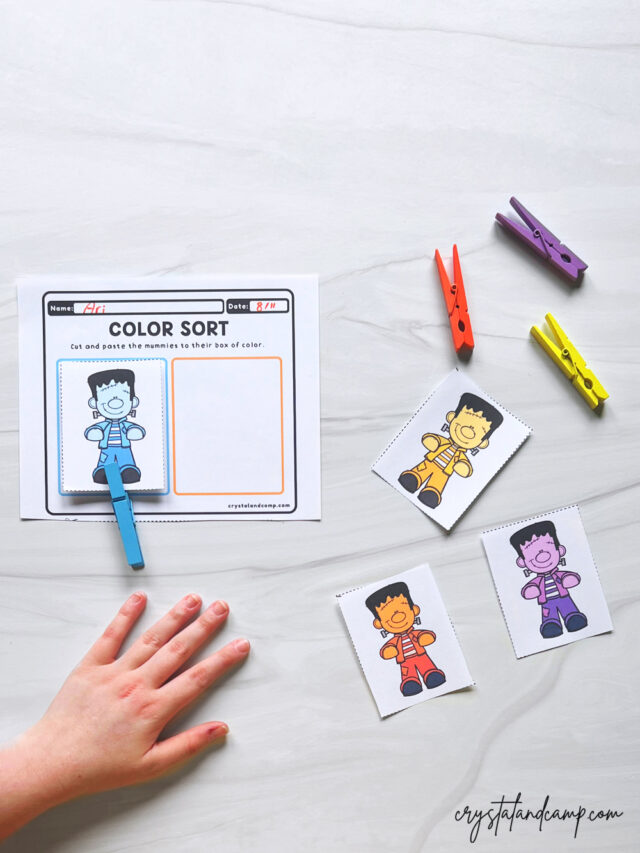 Frankenstein Color Sorting Printables - CrystalandComp.com