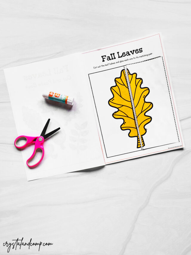 Fall Leaves Cut and Paste Printable Book - CrystalandComp.com