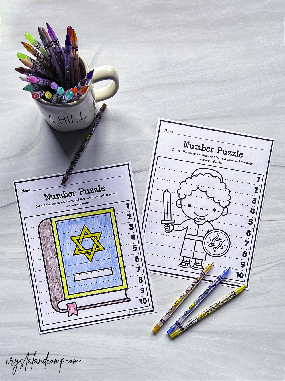 Hanukkah Cut and Paste Puzzles - CrystalandComp.com
