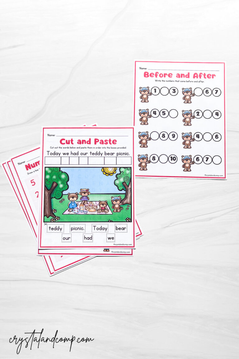 Teddy Bear Picnic Preschool Printables - CrystalandComp.com