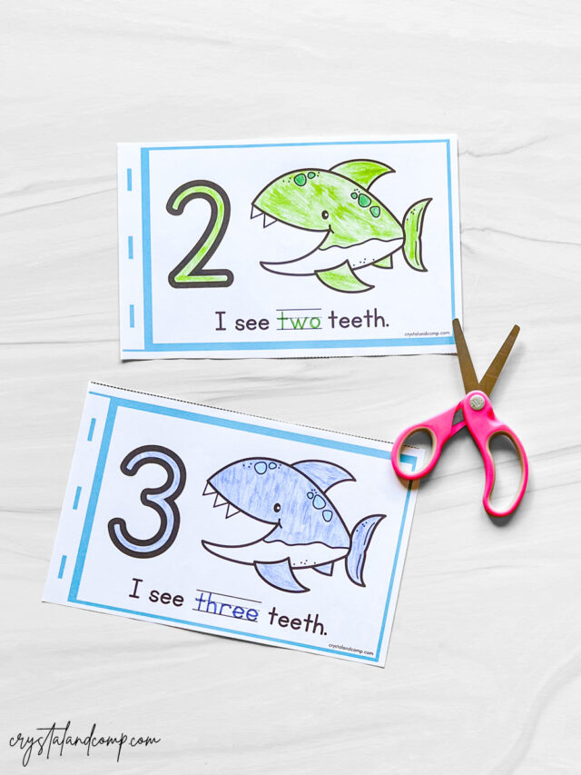 Shark Teeth Counting Printable Book - CrystalandComp.com
