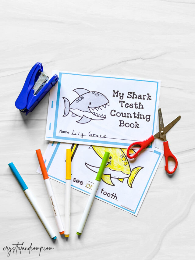 Shark Teeth Counting Printable Book - CrystalandComp.com